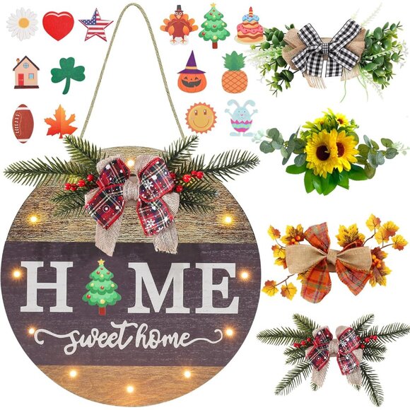 Accents | Interchangeable Seasonal Welcome Sign Front Door Decoration ...